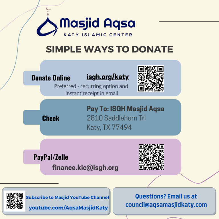 Masjid Aqsa – Katy Islamic Center – We Are Your Community
